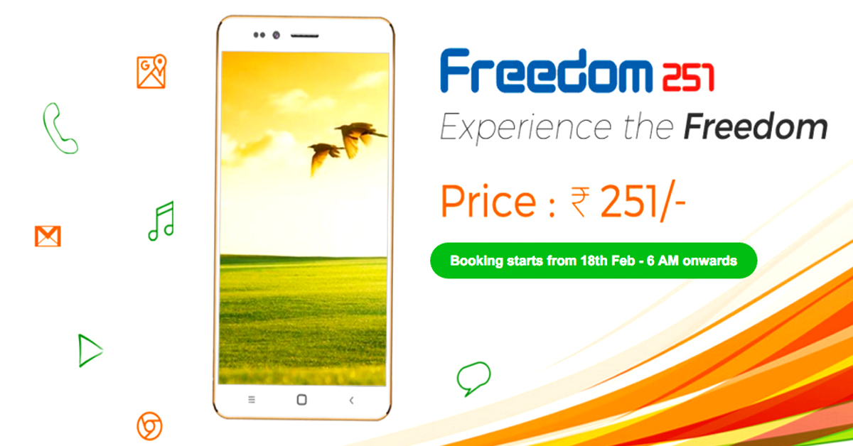 Freedom 251 สมาร์ทโฟน Android จอ 4 นิ้ว ขายที่อินเดียในราคาแค่ 130บาท