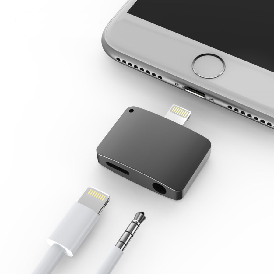 Black-iPhone-7-7-Plus-Lightning-port-to-3.5mm-Headphone-Jack-and ...