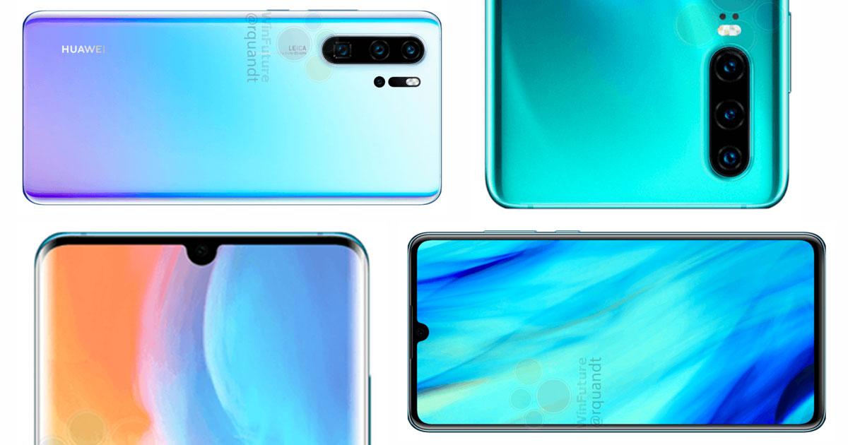 มาแล้ว! ภาพ Render แบบชัด ๆ ของ Huawei P30 และ Huawei P30 Pro