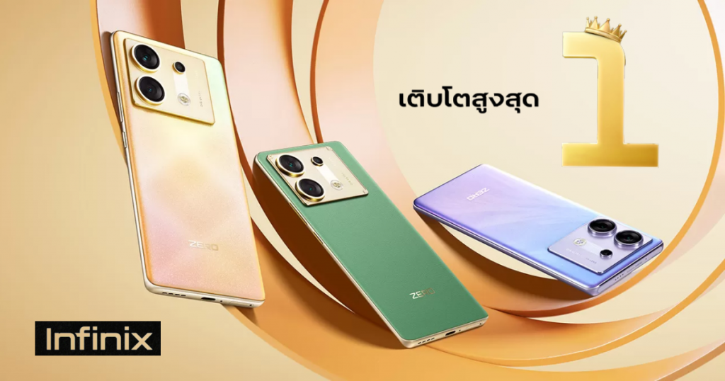 Infinix ขึ้นแท่นแบรนด์ที่ทำยอดขายสมาร์ตโฟนเพิ่มขึ้นสูงสุดในไตรมาส 3 ปี 2566